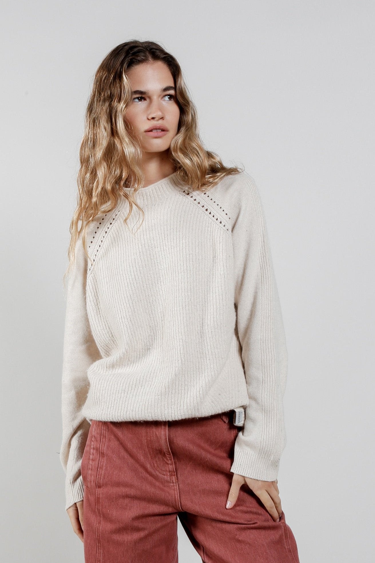 ATLANTA JUMPER | Sand Cashmere Cotton Viscose Jumper | Komodo Fashion