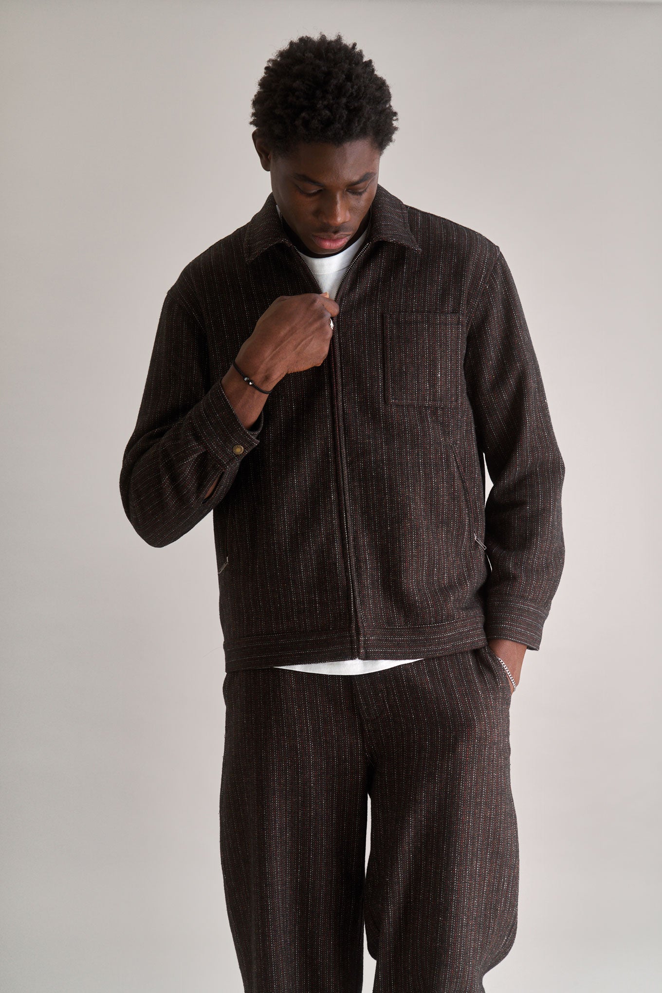 GABE Recycled Poly Wool Blend Jacket - Walnut | Komodo Fashion