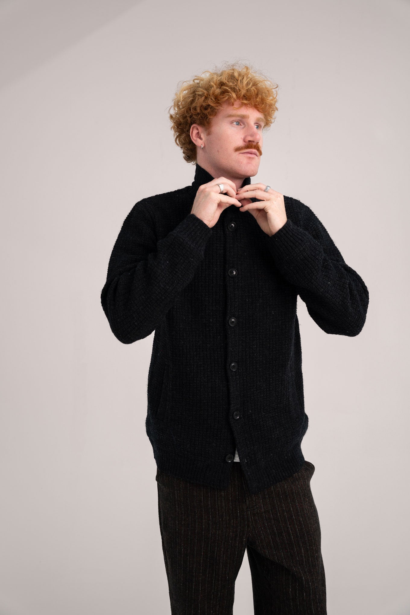 HEATH JACKET | Black Men's Fleece Lined Wool Jacket | Komodo Fashion