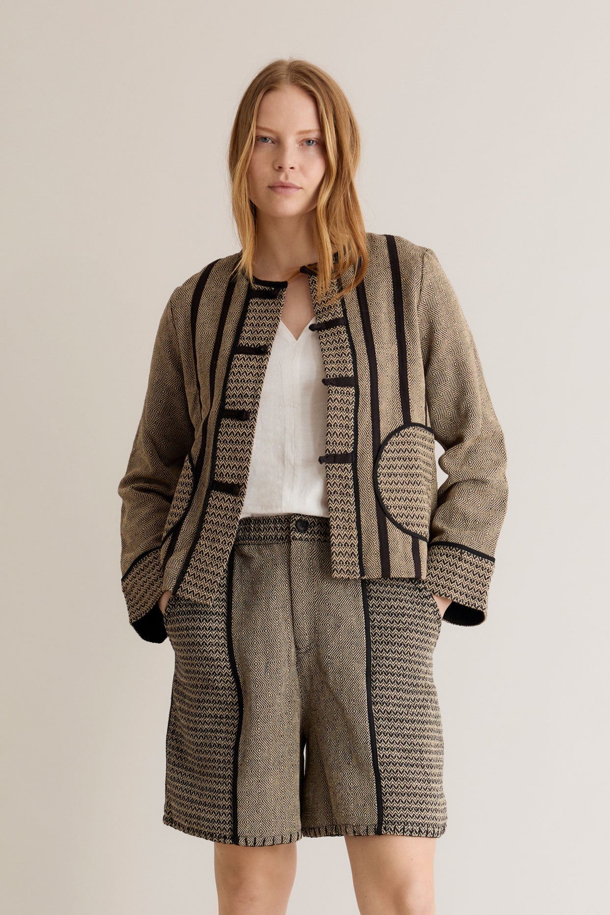 NORA - Organic Cotton Jacket Monochrome Patchwork | Vegan | Sustainable ...